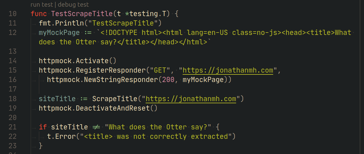 Mocking HTTP Connections In Golang Tests scraping And API 